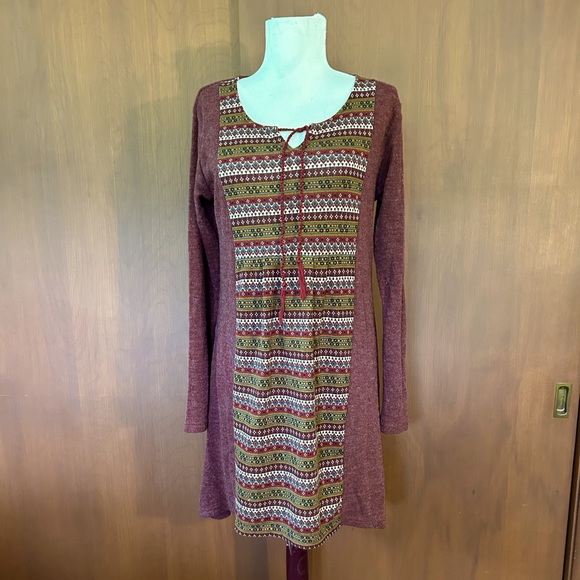 yak & Yeti | Dresses | Yak Yeti Brown Tie Neck Dress | Poshmark